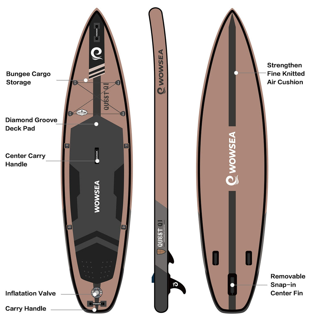 Quest Q1 11'/335cm Inflatable Paddle Board Package - WOWSEASUP